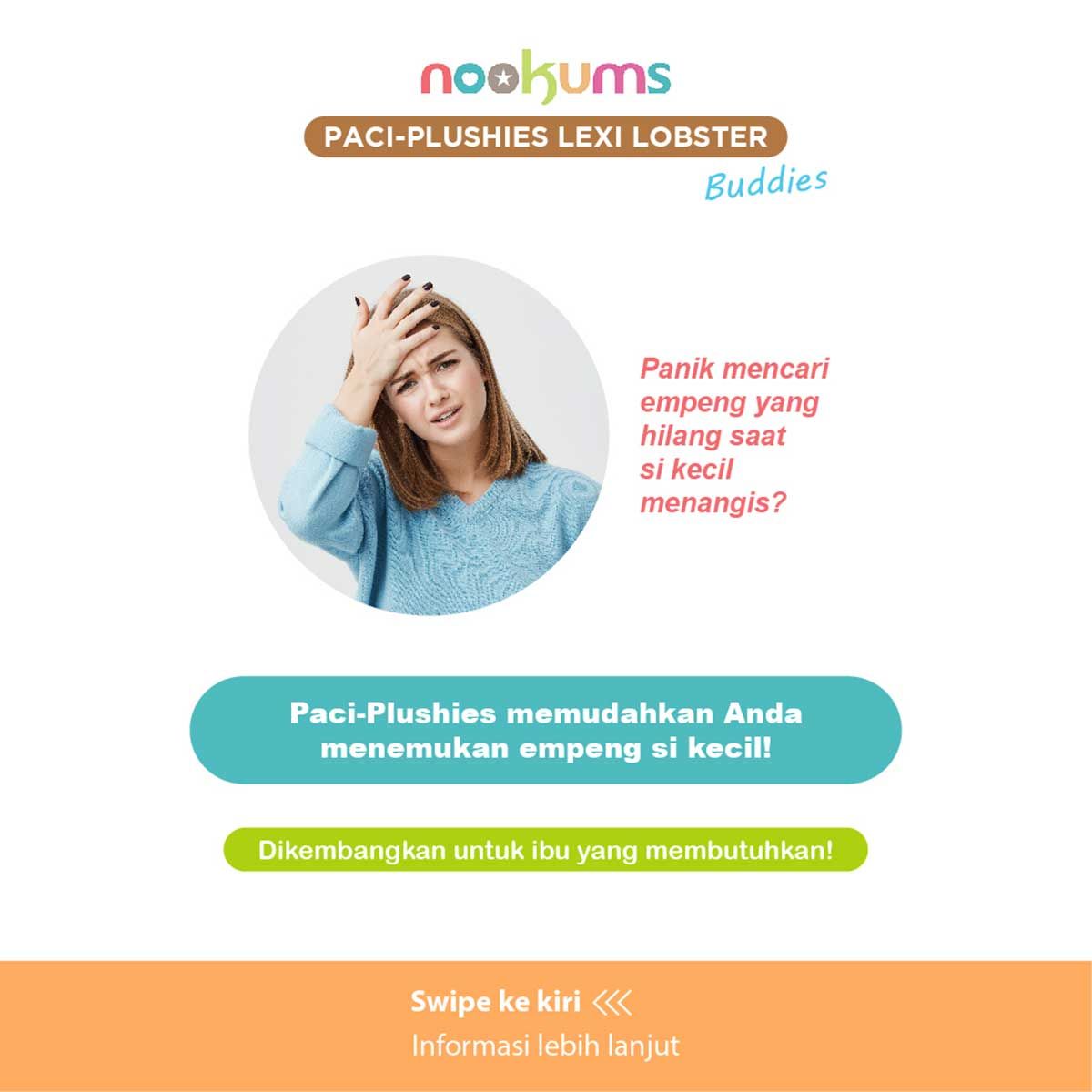 Jual Nookums Paci-Plushies Lexi Lobster Buddies - NOO001010 - Empeng ...