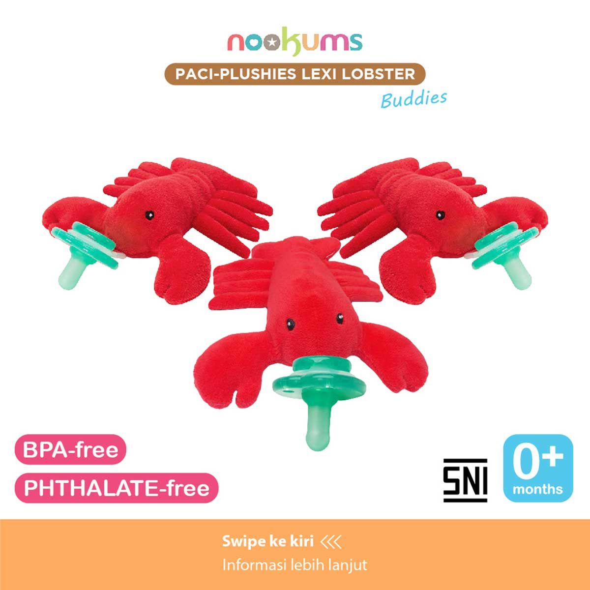Jual Nookums Paci-Plushies Lexi Lobster Buddies - NOO001010 - Empeng ...