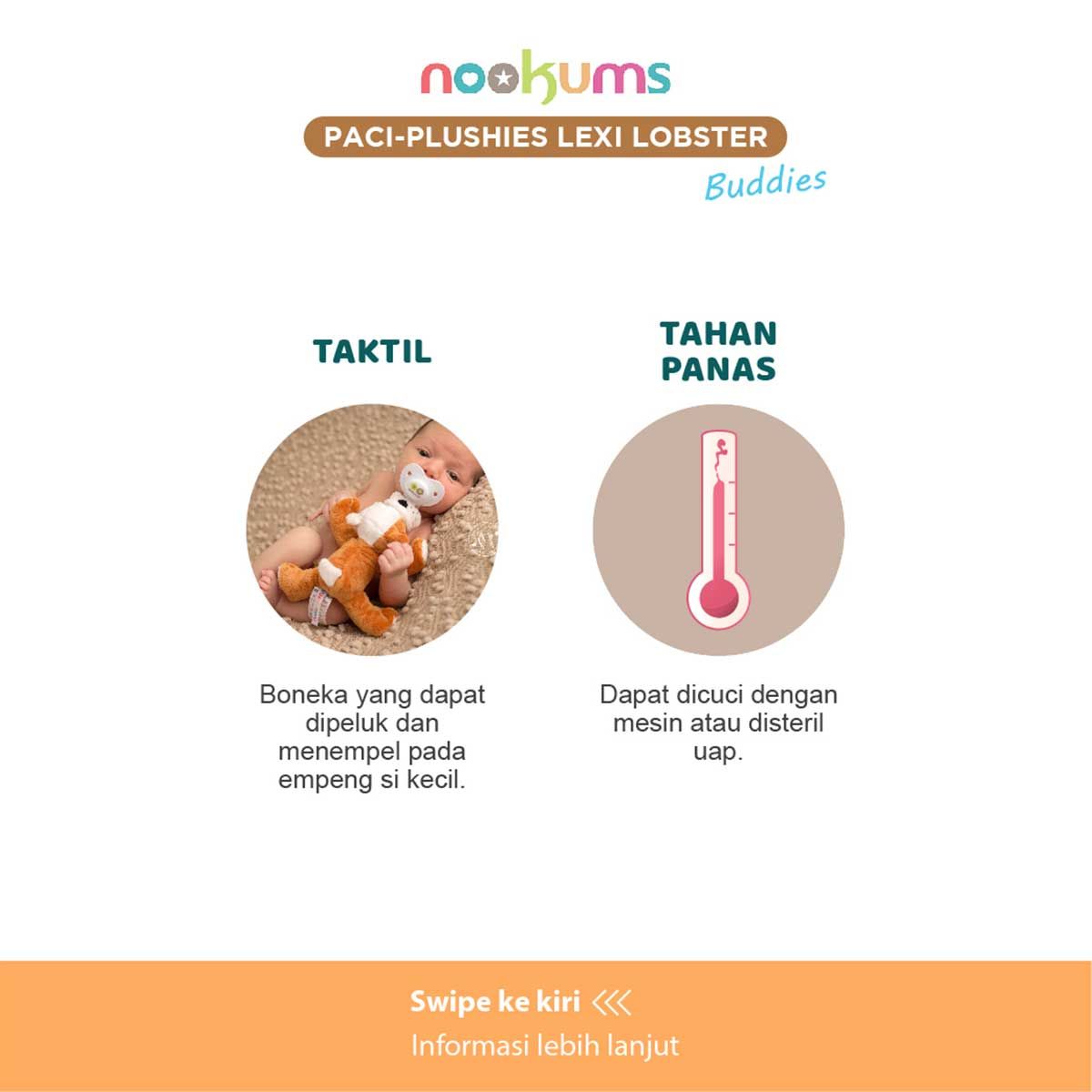 Jual Nookums Paci-Plushies Lexi Lobster Buddies - NOO001010 - Empeng ...