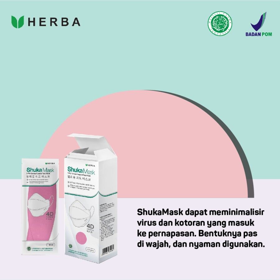 Jual Herba Masker Medis Shuka Mask 4D Pink - Twin - Peralatan Kesehatan ...