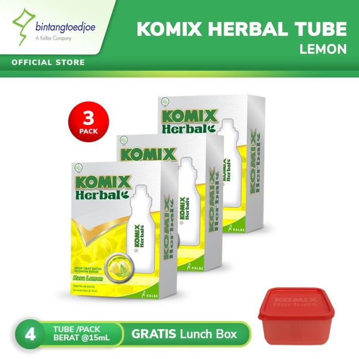 Jual Komix Herbal Lemon 3 Pack (12 Tube) FREE Lunchbox - Kebutuhan Ibu ...