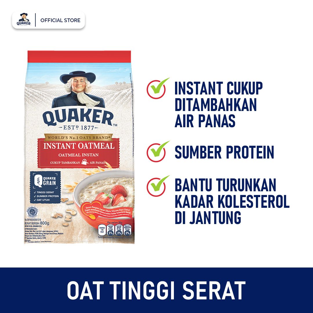 Jual Quaker Instant Oatmeal 1.2 kg Twin Pack + Skipping Rope - Bahan ...