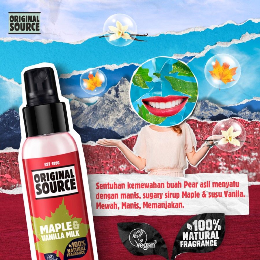 Jual Beli 2 Gratis 1 - Original Source Body Mist Maple Vanilla 100ml ...